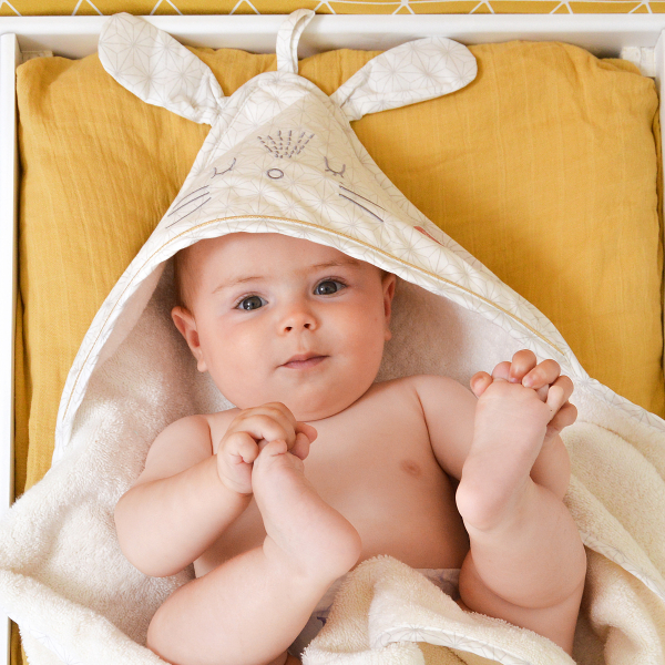Cape de Bain Bébé & Serviette en Coton Bio